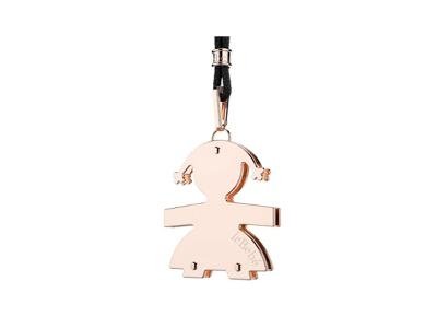 Le Bebé Pendant Female in rose gold with a gold spacer and a cord ...